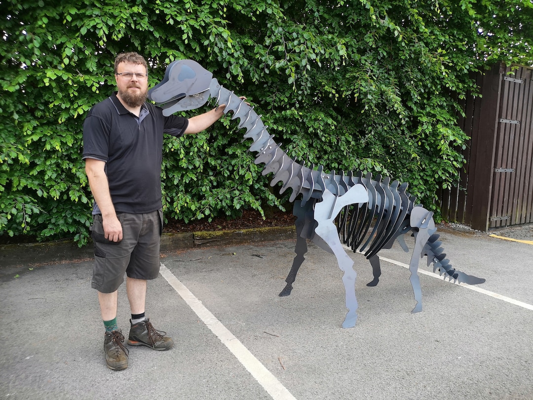 6ft High Large Metal Dinosaur Brachiosaurus Sculpture - 3d Dinosaur ...