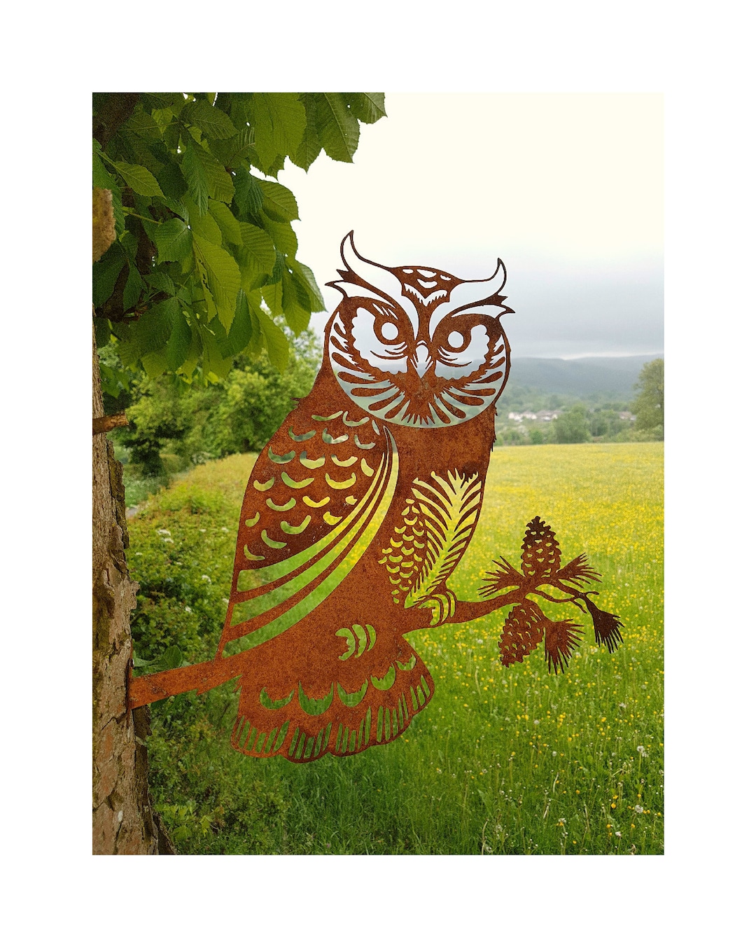 Rusty Metal Owl - Owl Garden Ornaments - Steel Owl Decoration - Rusty ...