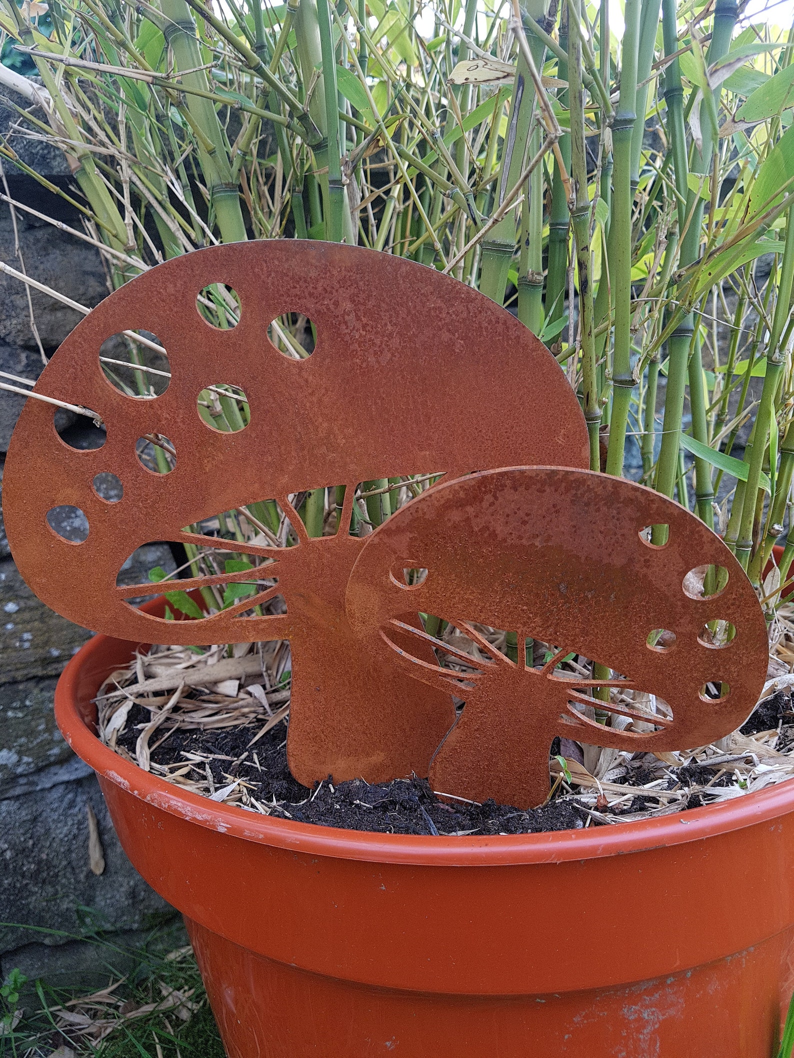 Metal Rusty Toadstools - Mushrooms - Art - Fairy Garden - Pagan Gift ...