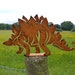 Rusty Metal T-rex Dinosaur Fence Post Topper Garden Ornaments Art ...