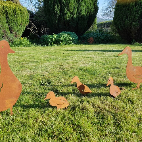 Rusty Metal Family of Ducks Garden Ornaments Art Duck - Etsy