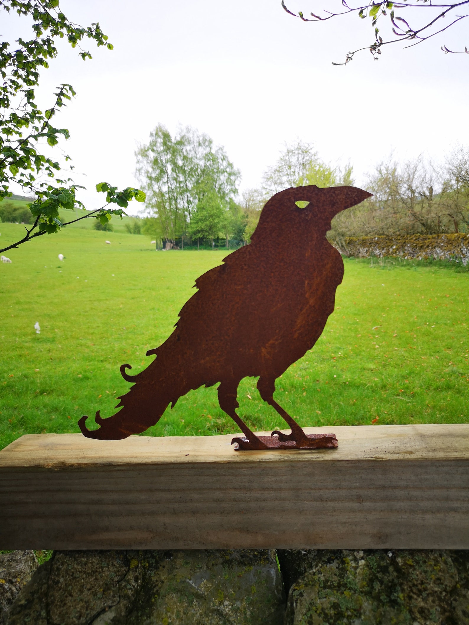 Rusty Metal Crow Fence Post Topper / Raven / Bird Art / Garden - Etsy