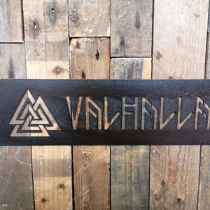Valhalla Sign Viking Wall Art - Viking Throne Decor - Viking Gift ...