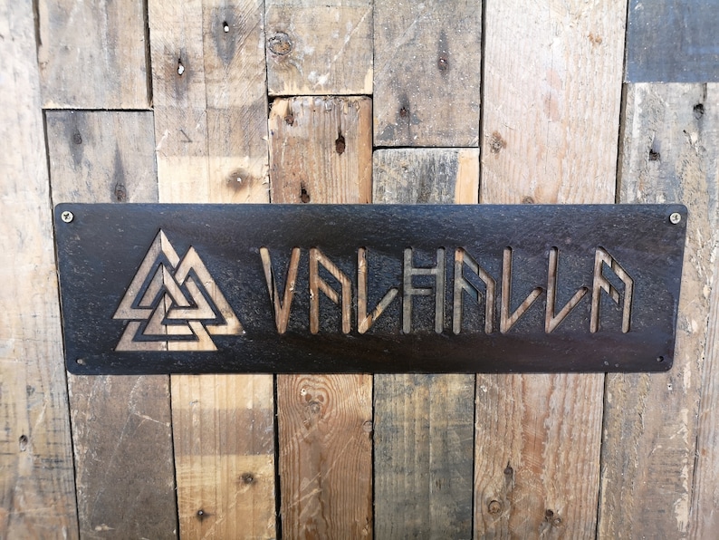 Valhalla Sign Viking Wall Art - Viking Throne Decor - Viking Gift ...