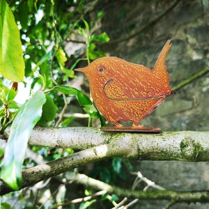 Rusty Metal Wren - Steel Wren Decoration - Jenny Wren - Rusty Bird ...