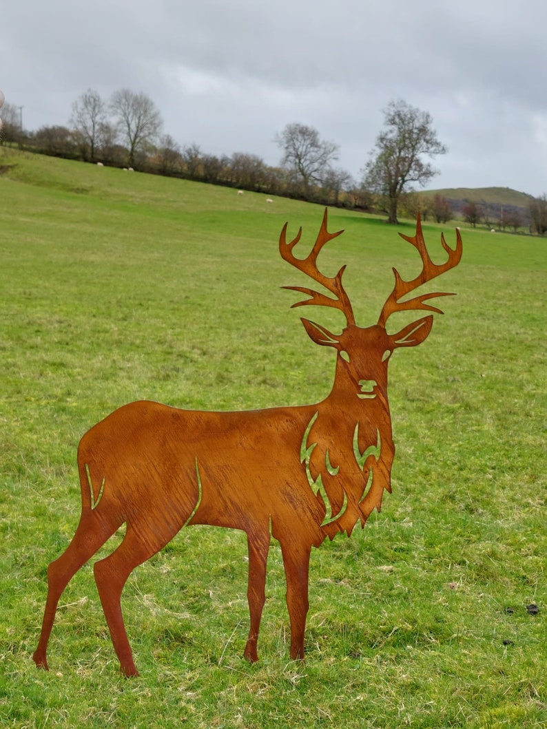 Large Rusty Metal Stag Deer / Red Deer / Deer Garden Decor / - Etsy