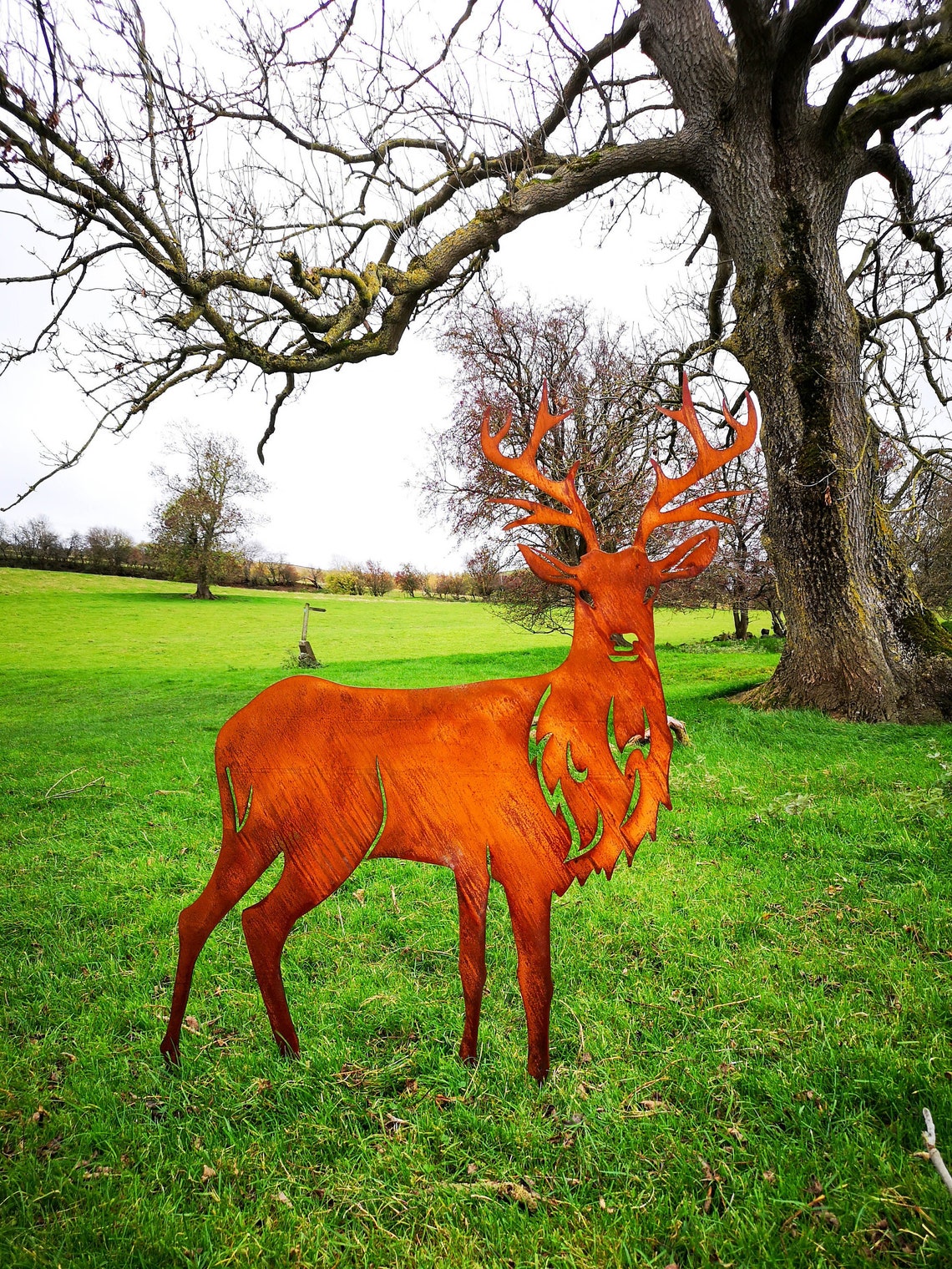 Large Rusty Metal Stag Deer / Red Deer / Deer Garden Decor / - Etsy