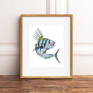 Rooster Fish Print, Printable, Printable Coastal Wall Art, Saltwater ...