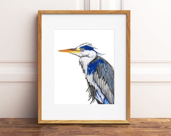 Great Blue Heron Print Blue Heron Printable Printable - Etsy