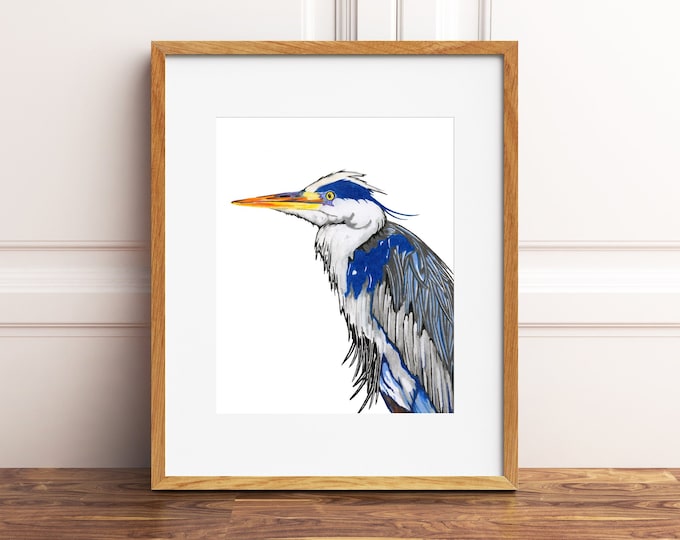 Great Blue Heron Print Blue Heron Printable Printable - Etsy