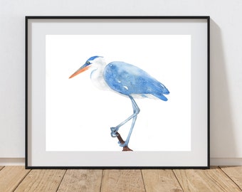 Watercolor Blue Heron Digital Download - Etsy