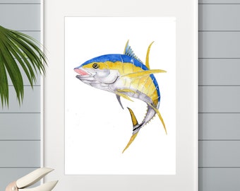 Yellowfin Tuna Art Print - Etsy