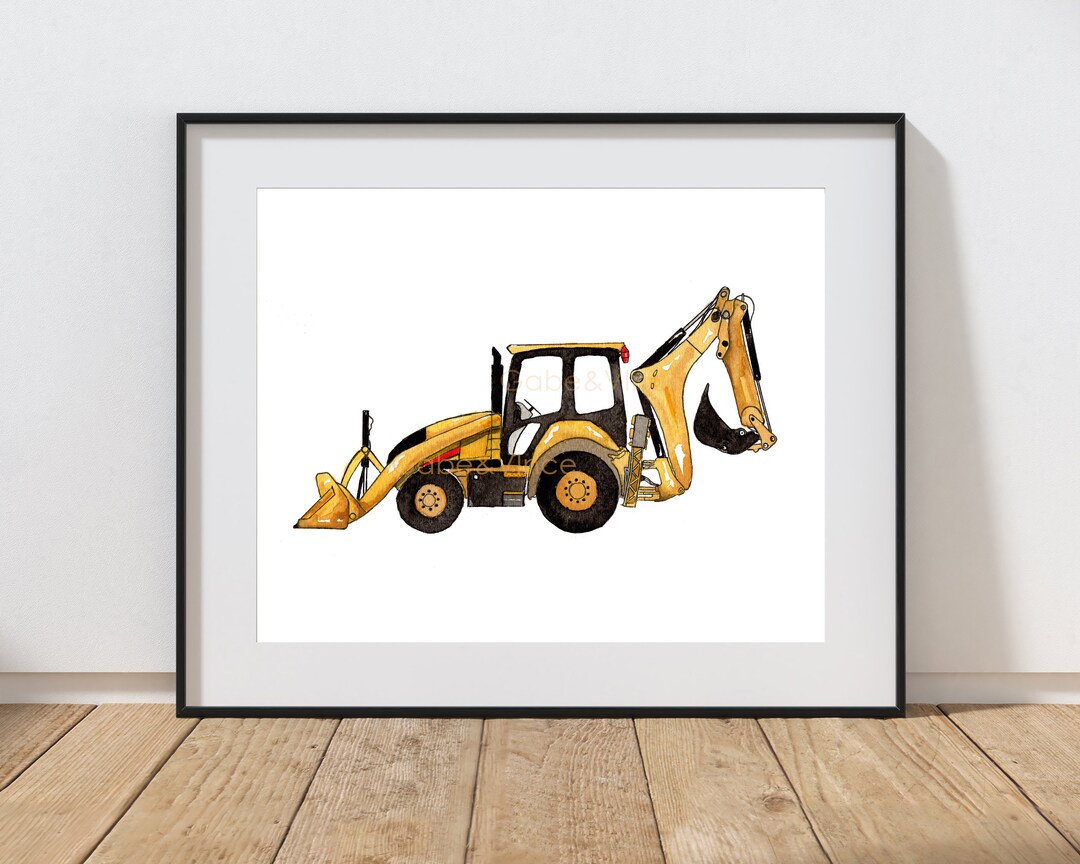 Construction Vehicle Print, Nursery Room Prints, Kids Room Wall Art ...
