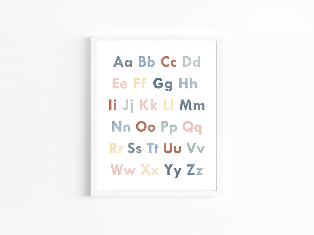 Printable Neutral Alphabet Poster, ABC Upper & Lower Case Print ...