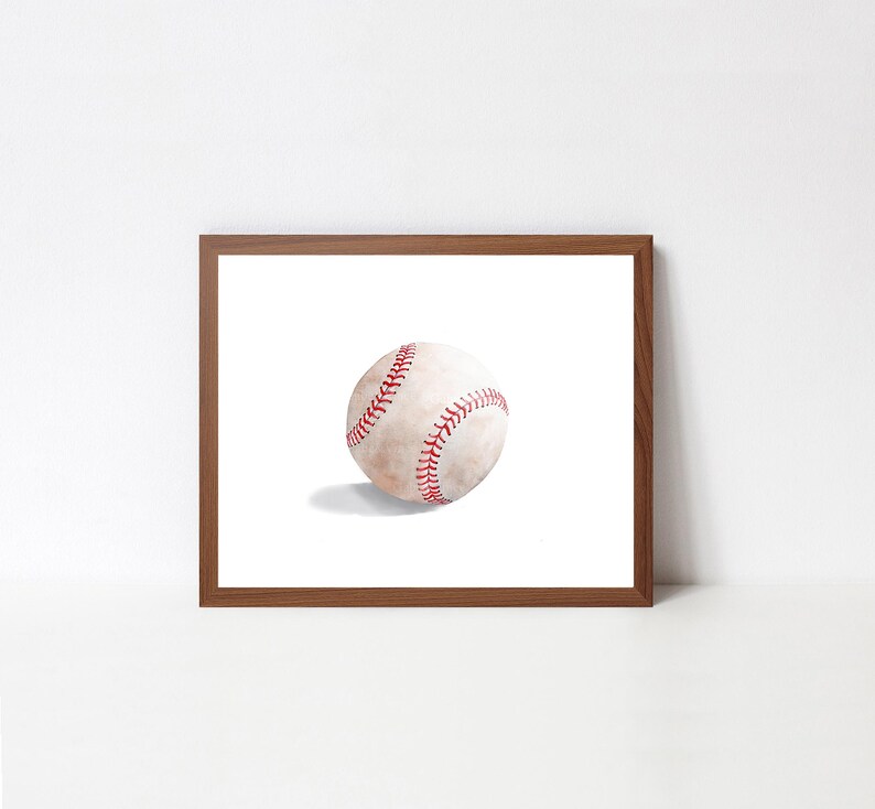 Watercolor Baseball Art Print: Sports Nursery, Boys Room Decor (digital ...