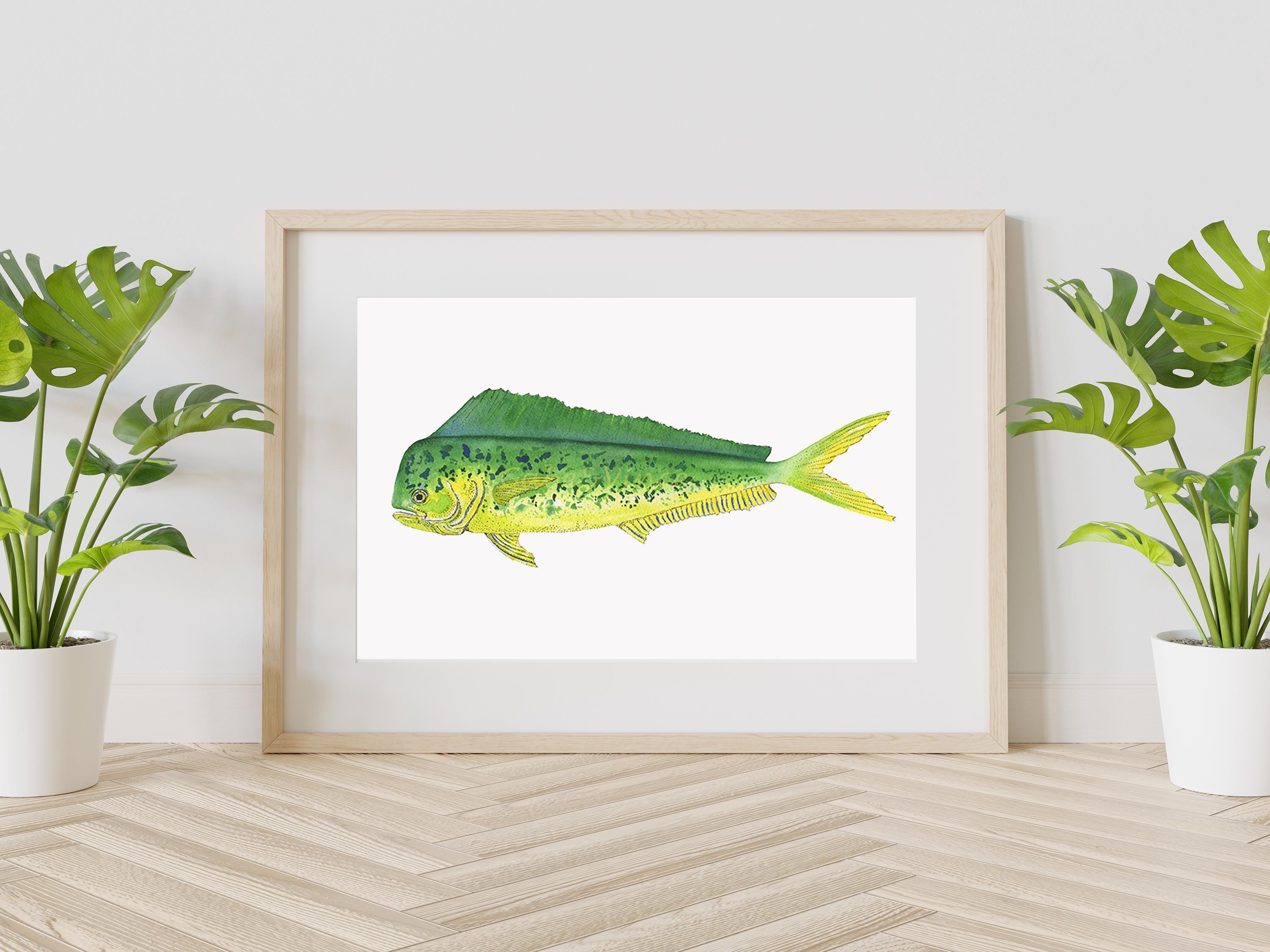 Mahi Mahi Watercolor Print: Coastal Beach House Art (digital Download ...