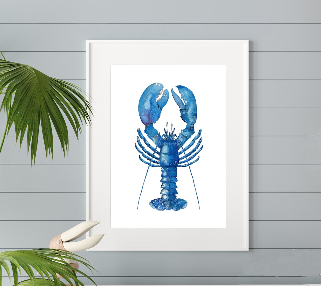Blue Lobster Printable Digital Download, Lobster Print, Lobster ...