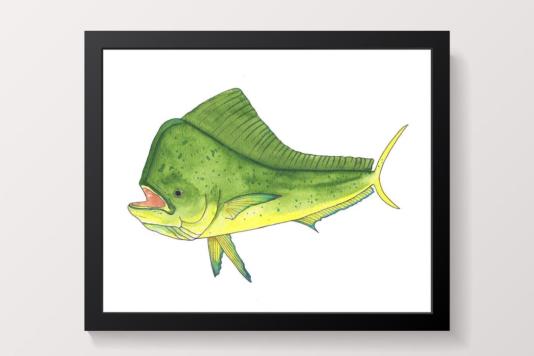 Mahi Mahi Watercolor Print, Coastal Wall Art, Beach House Wall Art ...