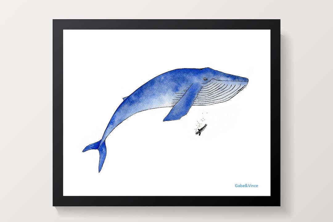 Whale Print, Whale Printable, Printable Nursery Wall Art, Ocean Life ...