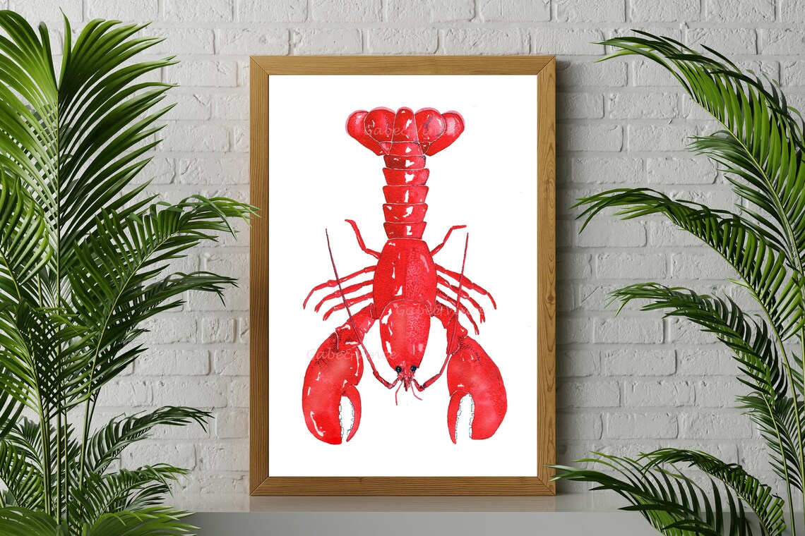 Red Lobster Printable Digital Download Lobster Print Lobster - Etsy