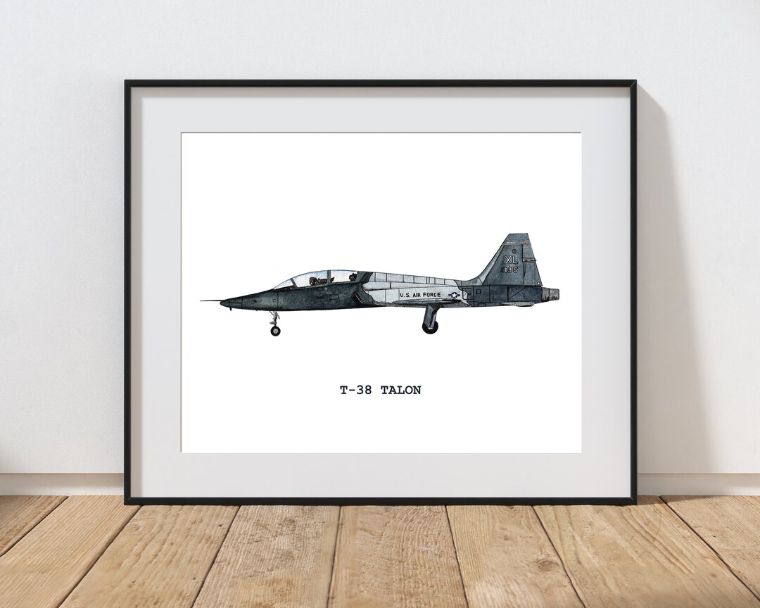 Airplane Print, T-38 Talon Print, Fighter Jet Watercolor Print, Navy ...