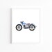 Printable Blue Vintage Motorcycle, Blue Motorcycle, Travel Nursery Wall ...