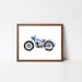 Printable Blue Vintage Motorcycle, Blue Motorcycle, Travel Nursery Wall ...