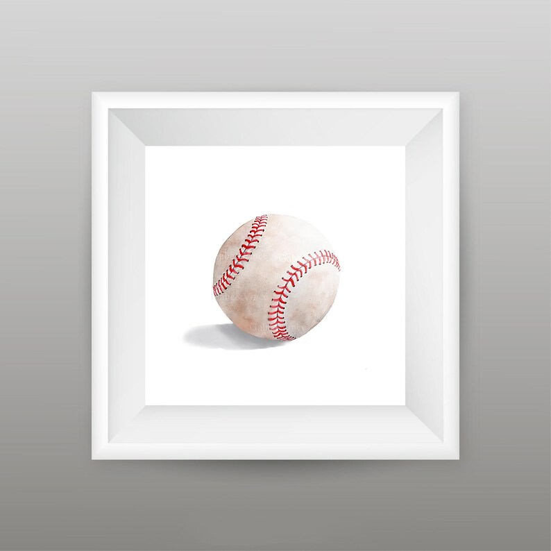 Watercolor Baseball Art Print: Sports Nursery, Boys Room Decor (digital ...