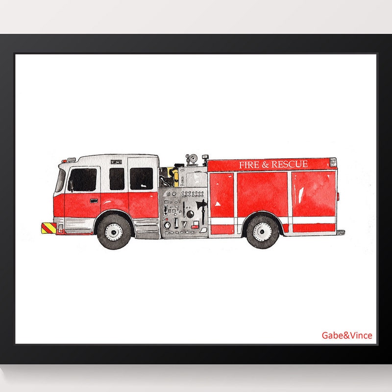 Fire Truck Wall Art - Etsy