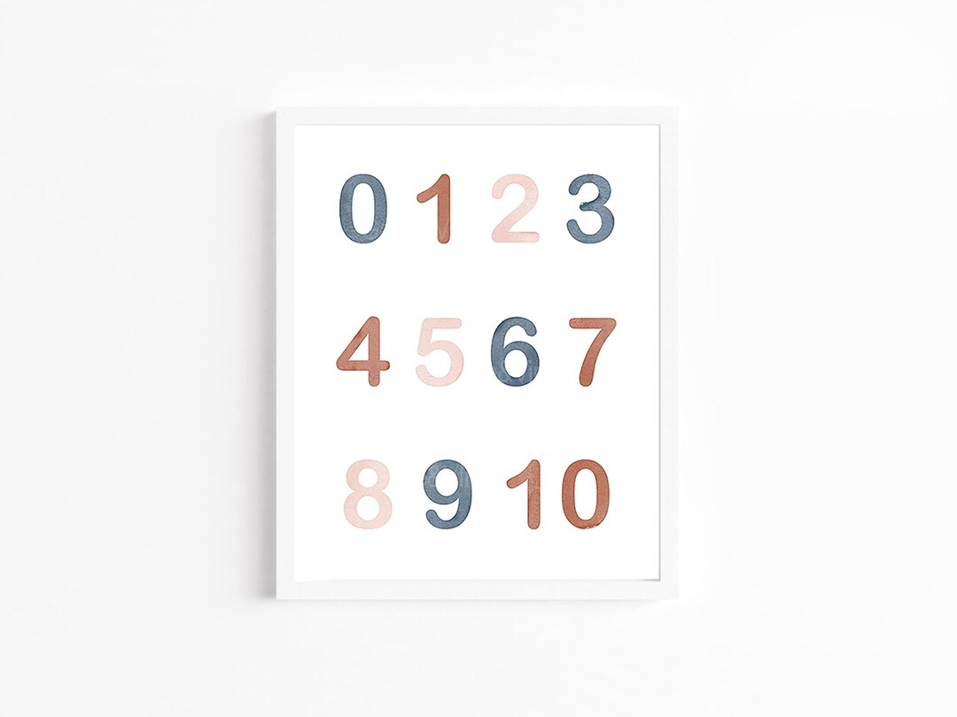 Printable Neutral Boho Numbers Poster, Boho Numbers Print, One to Ten ...