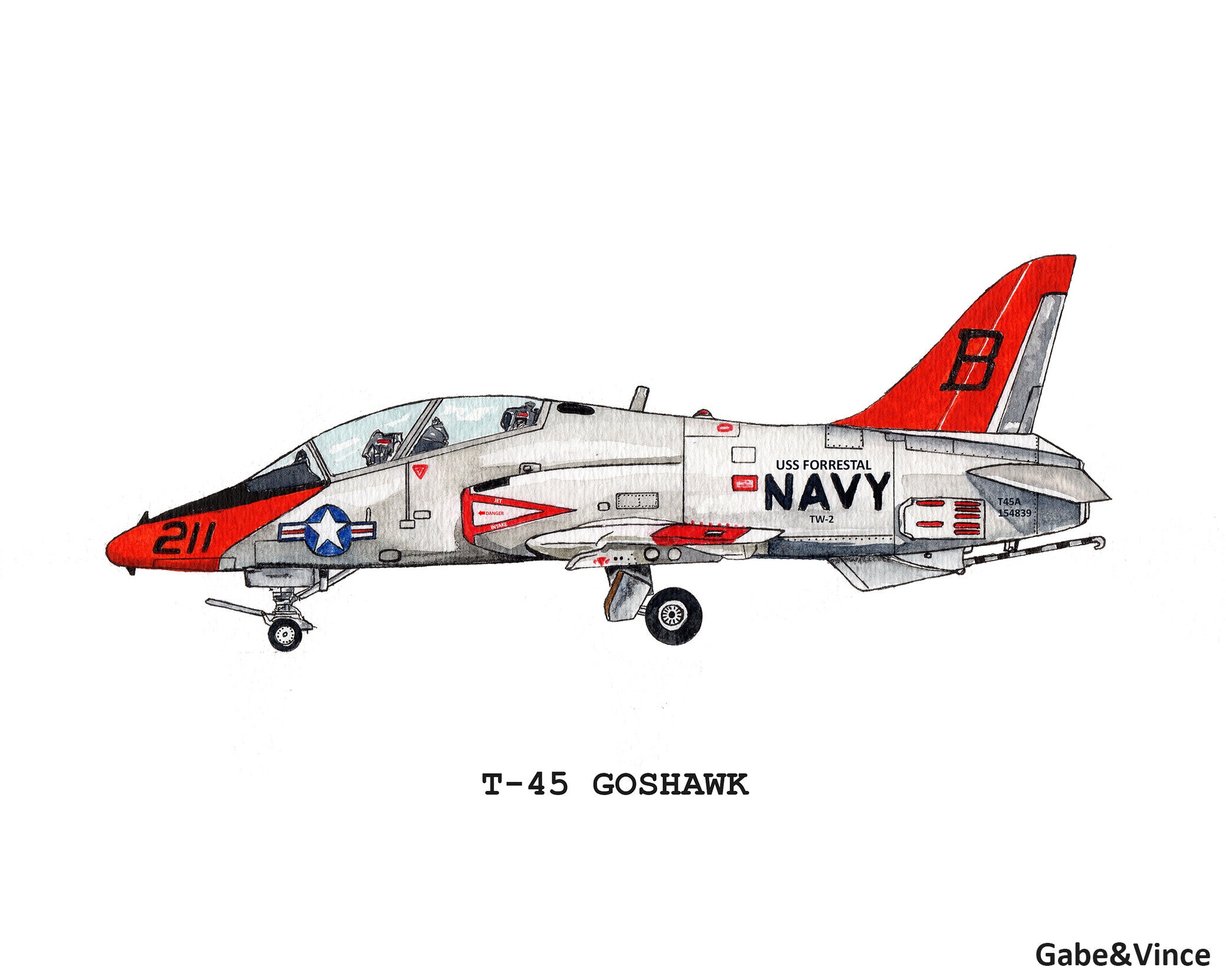 Airplane Print T-45 Goshawk Print Fighter Jet Watercolor - Etsy
