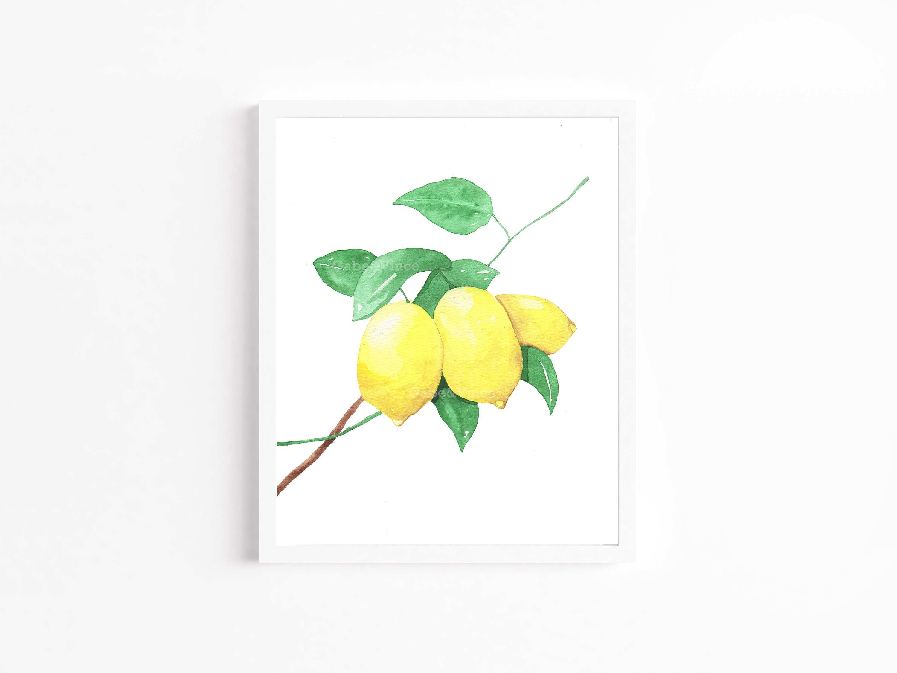 Lemon Print, Lemons Watercolor Printable, Kitchen Wall Art, Kitchen ...