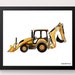 Backhoe Loader Print Printable Watercolor Boys Wall Art - Etsy