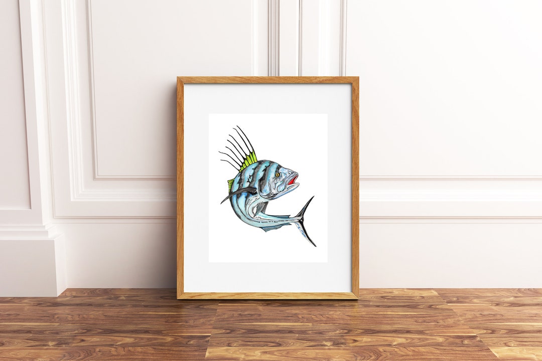 Rooster Fish Print, Printable, Printable Coastal Wall Art, Saltwater ...