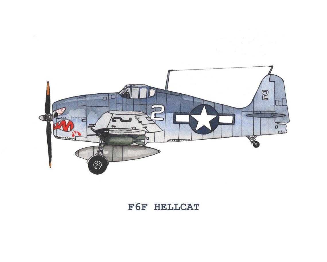 Airplane Printable Grumman F6f-hellcat Print Boys Airplane - Etsy
