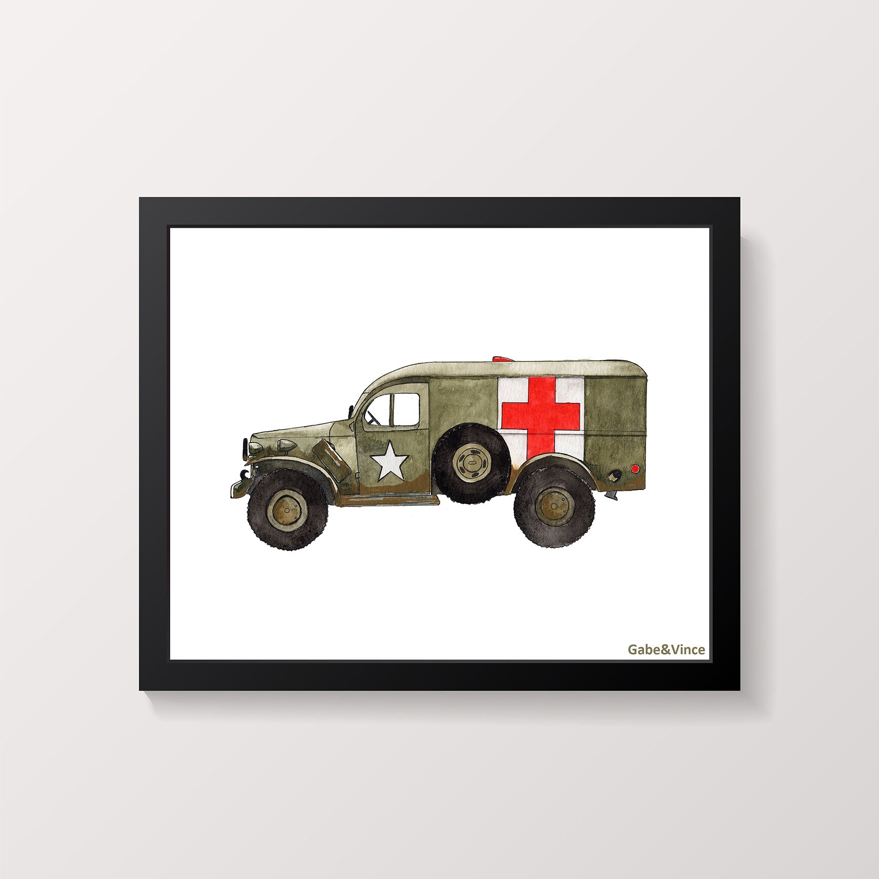 Army Vehicle Print Watercolor Set of 6 Army Prints Army - Etsy
