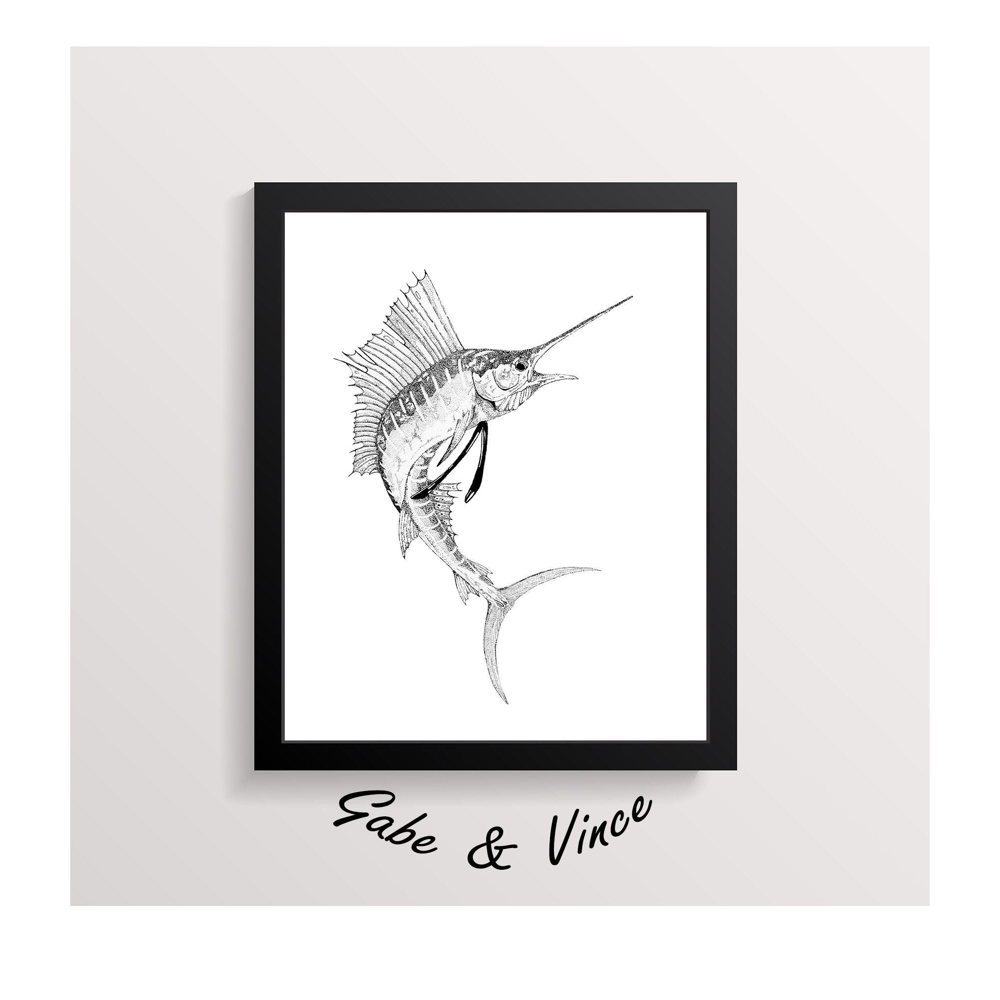 Sailfish Print Printable Printable Coastal Wall Art - Etsy Canada