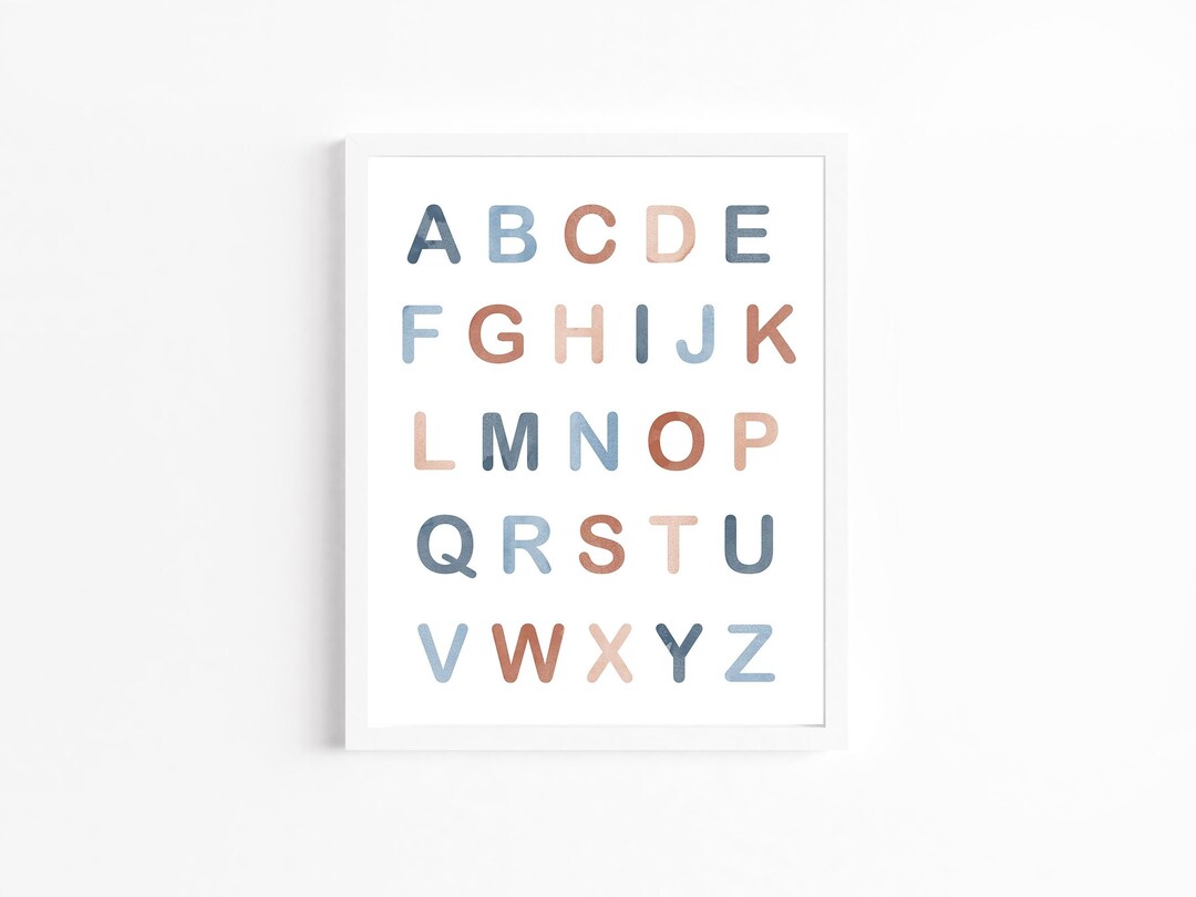 Printable Neutral Boho Alphabet Poster, Boho Alphabet Print, Boho ...