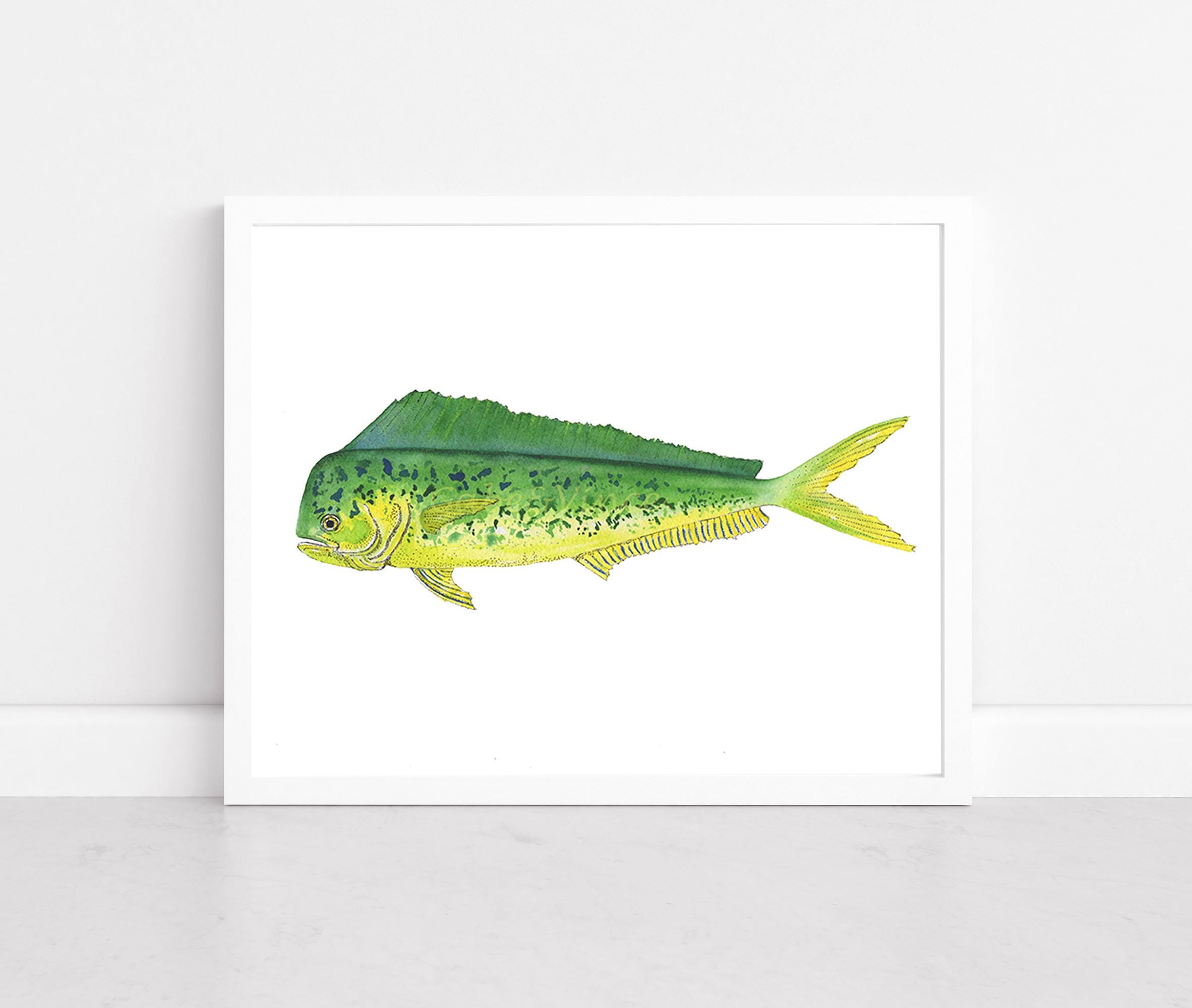 Mahi Mahi Watercolor Print: Coastal Beach House Art (digital Download ...