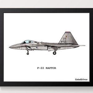 Airplane Print, F-22 Raptor Print, Fighter Jet Watercolor Print, Kids ...