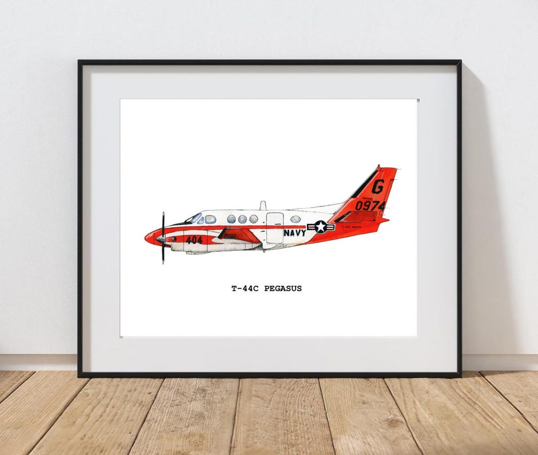 T-44C Pegasus Airplane Watercolor Print: Aviation Wall Art (digital ...