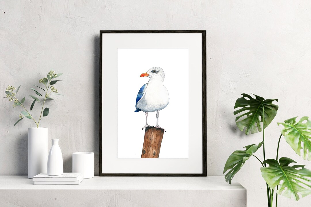 Seagull Printable, Seagull, Coastal Wall Art, Beach House Wall Art ...
