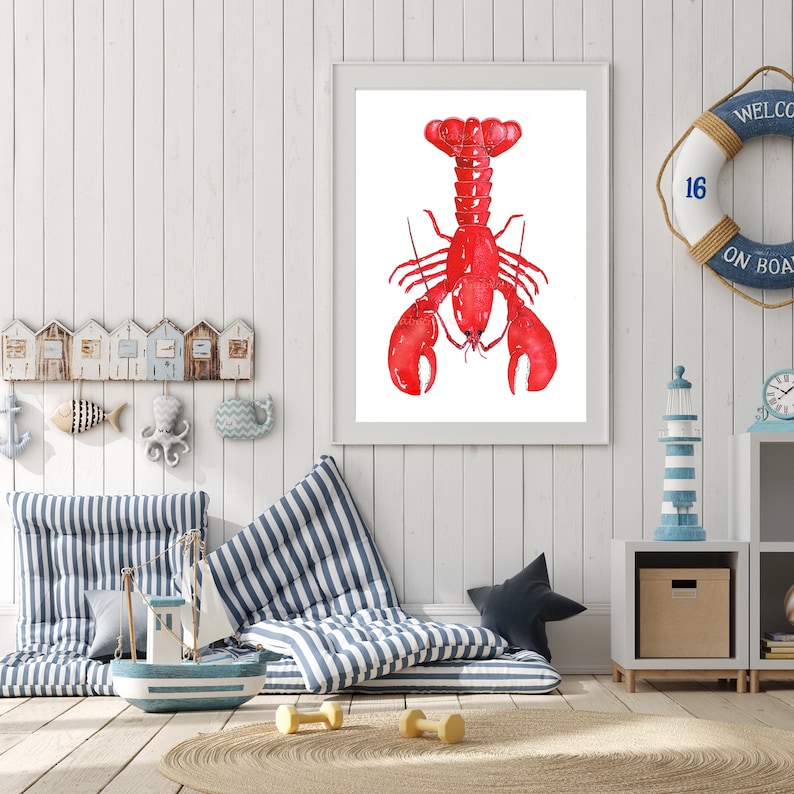 Red Lobster Printable Digital Download Lobster Print Lobster - Etsy