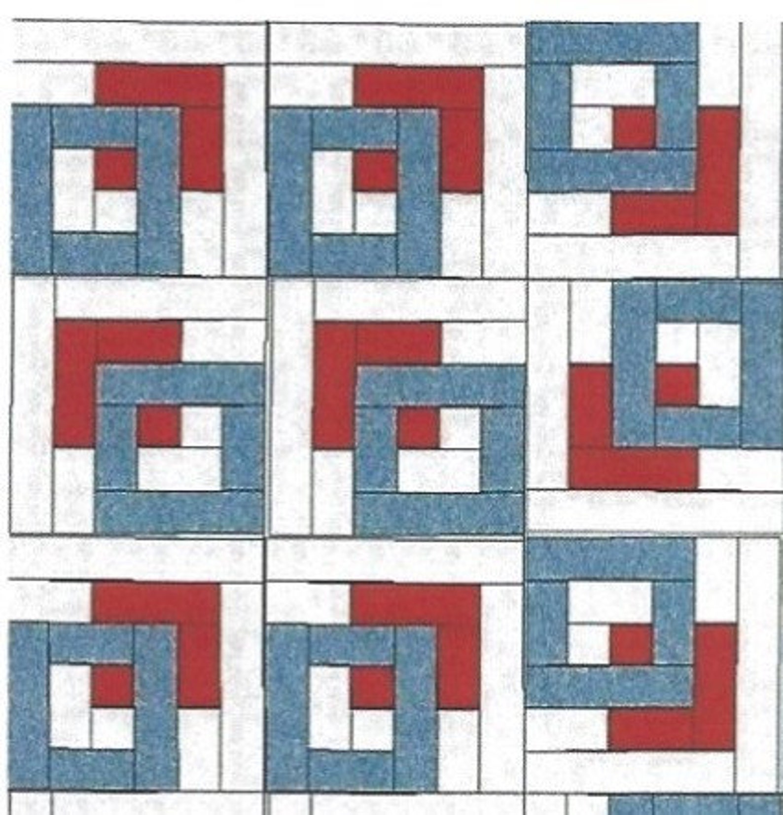 Interlocking Squares Quilt Pattern | Etsy