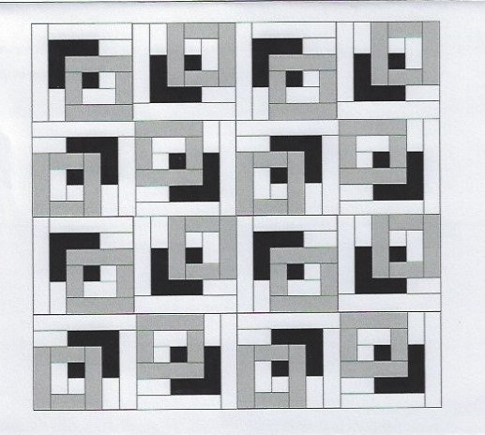 Interlocking Squares Quilt Pattern | Etsy