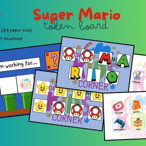 Super Mario Reward Chart Behavior Chart Token Board Visual Aid ...