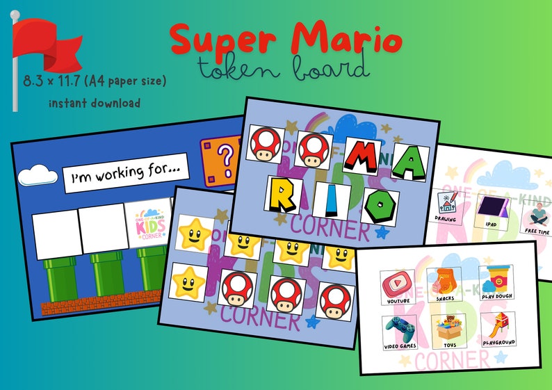 Super Mario Reward Chart Behavior Chart Token Board Visual Aid ...