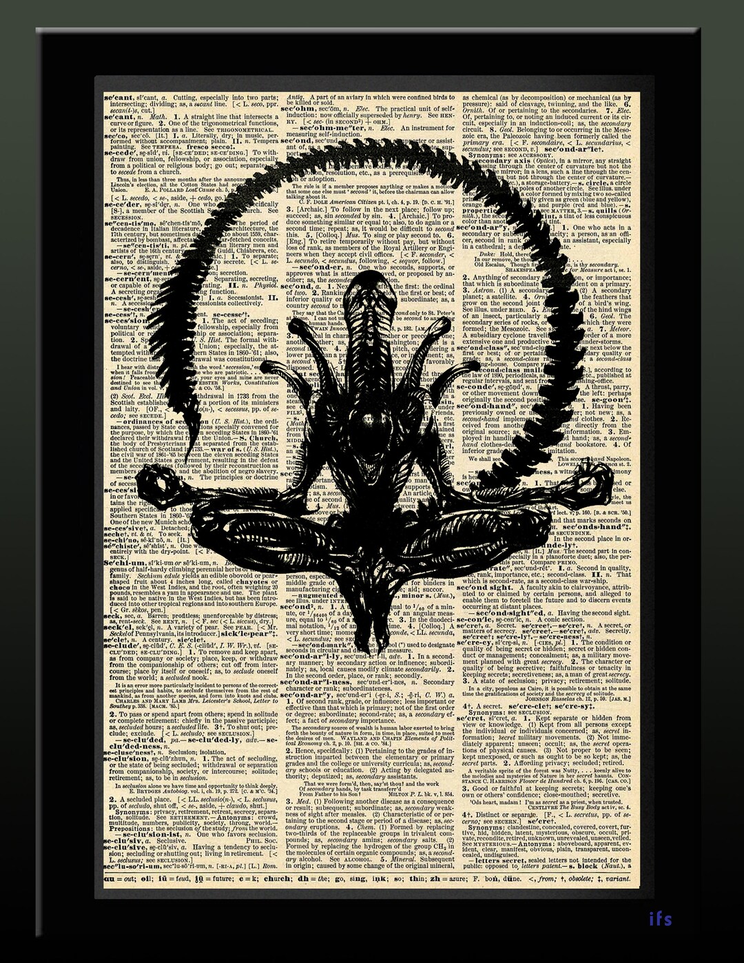Aliens Inspired Meditating Xenomorph Dictionary Print 8x11 - Etsy