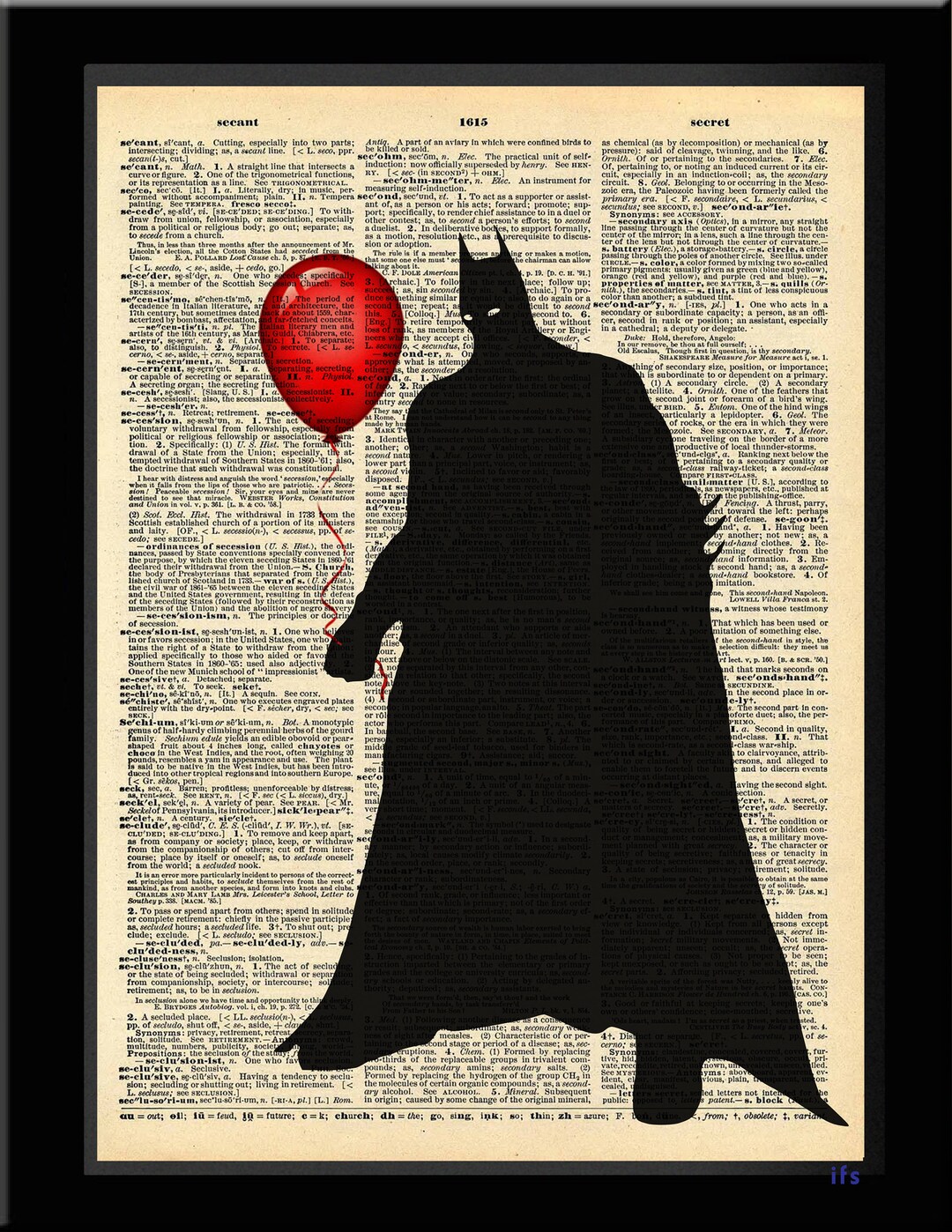 Batman Inspired Batman Red Balloon Dictionary Print 8x11 - Etsy