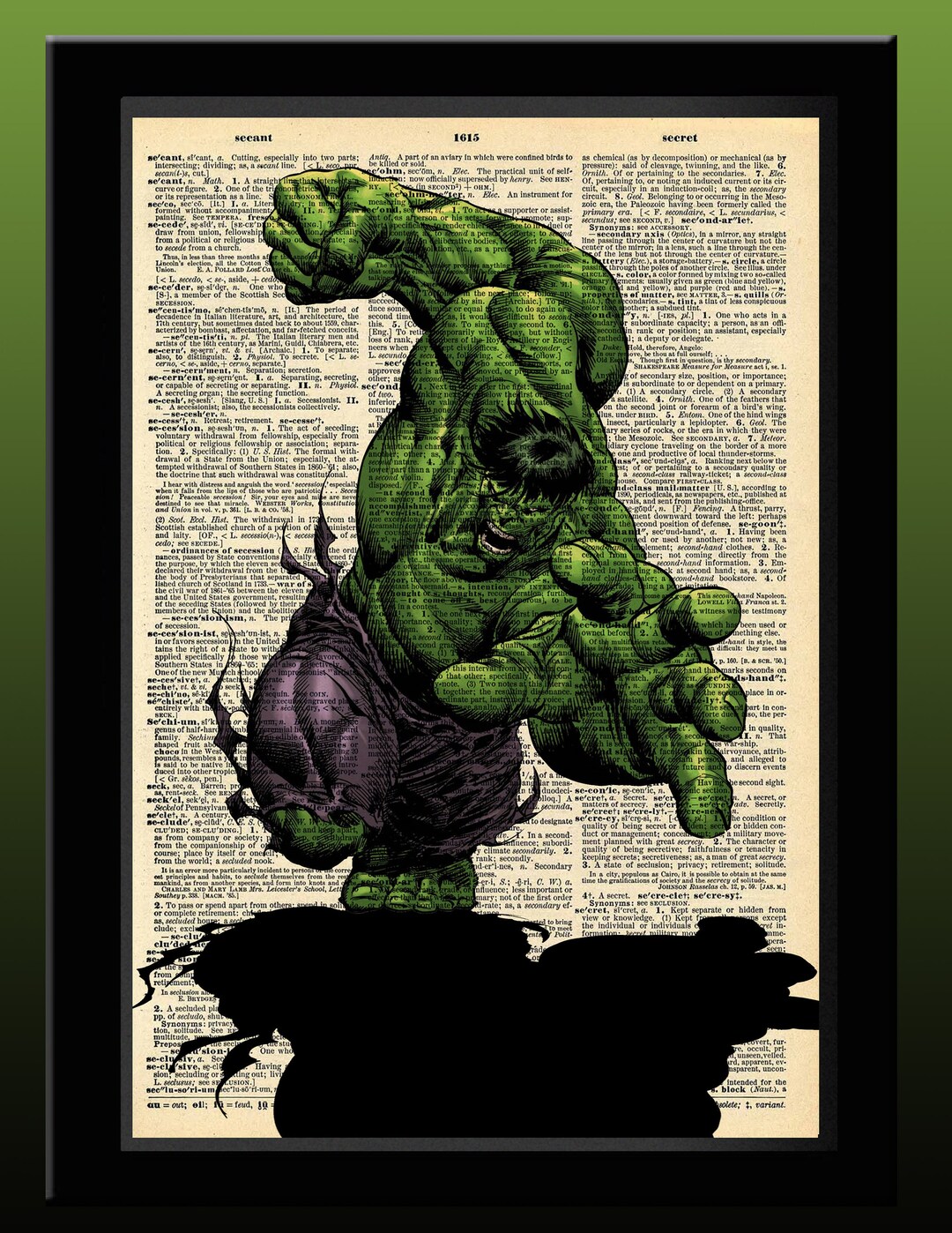 Incredible Hulk Inspired Dictionary Print 8x11 - Etsy